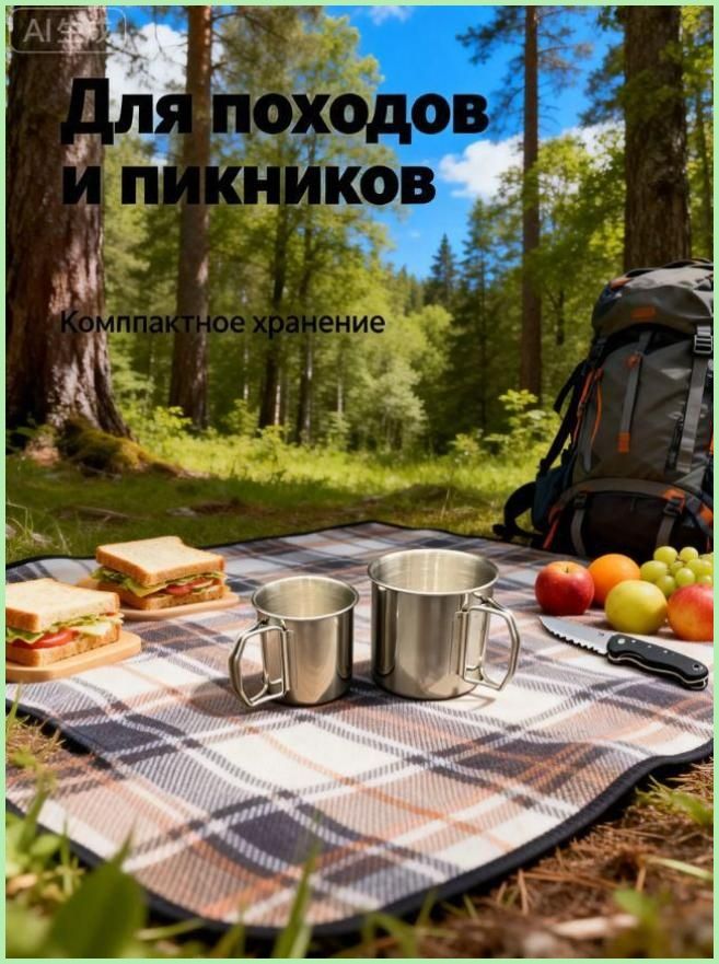 Туристическая кружка 350мл нержавейка, стакан со складной ручкой для похода и выживания, кружка металлическая для горелки и костра