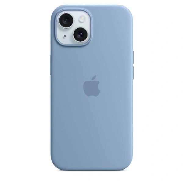 Чехол Apple iPhone 15 Silicone Case MagSafe Winter синий