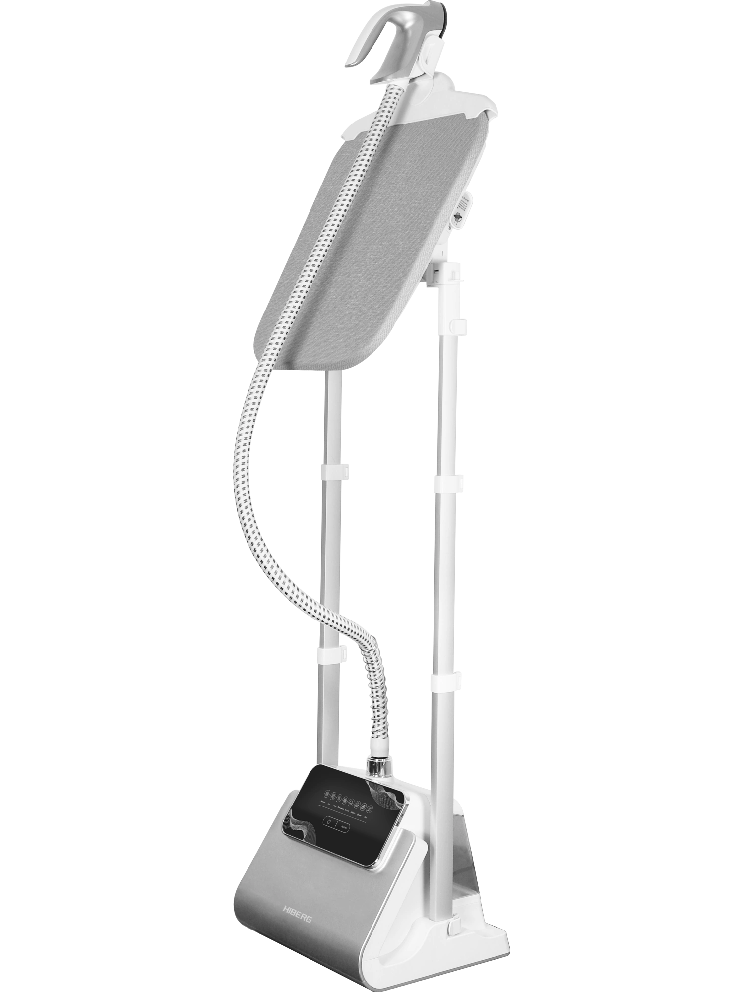 Напольный отпариватель HIBERG GS-5000 S с регулируемой гладильной доской, 1800 Вт, 2,5 л, 8 режимов, серебристый