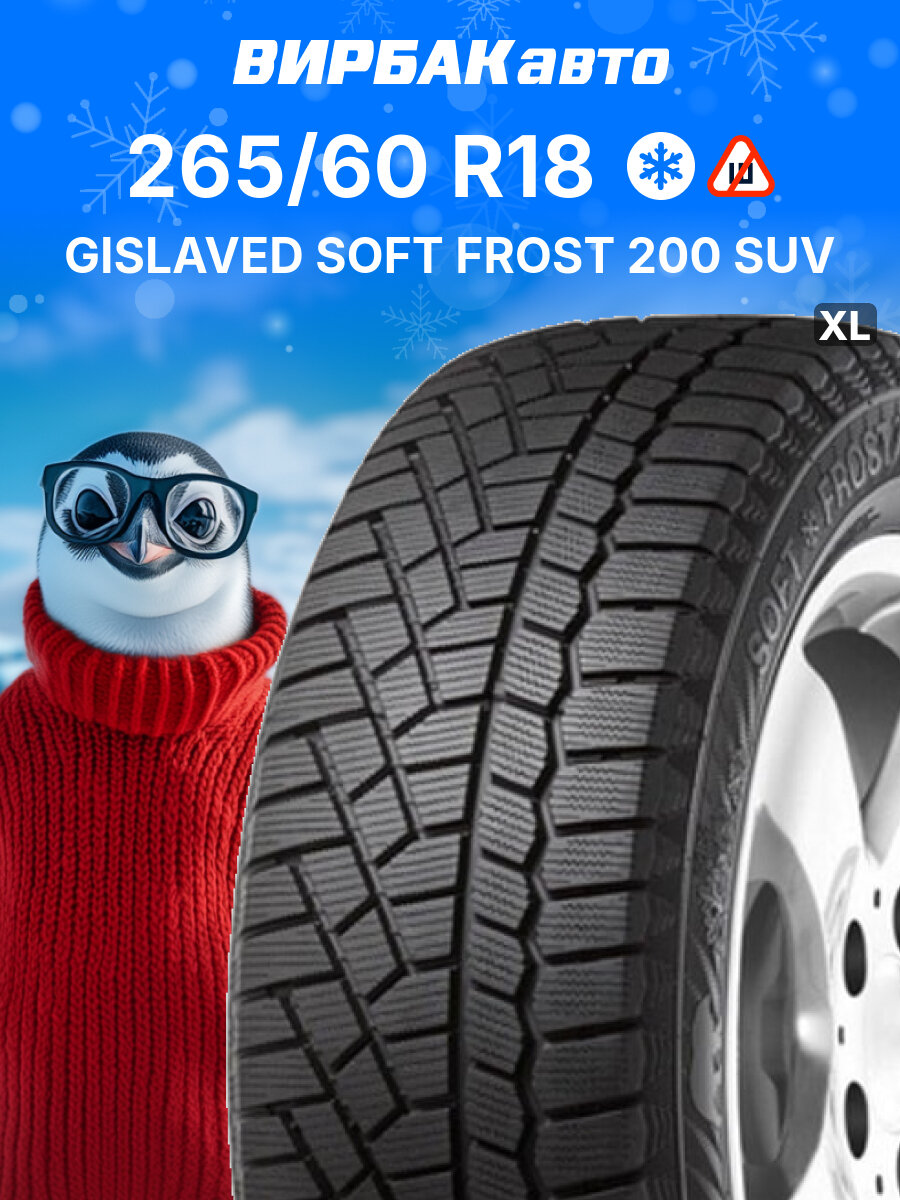 Зимние шины GISLAVED Soft Frost 200 SUV 265/60R18 114T XL, зимняя автомобильная резина