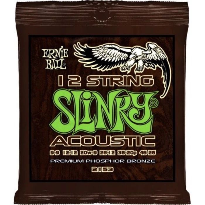 Ernie Ball 2153 Комплект струн для 12-струнной акустической гитары 9-46