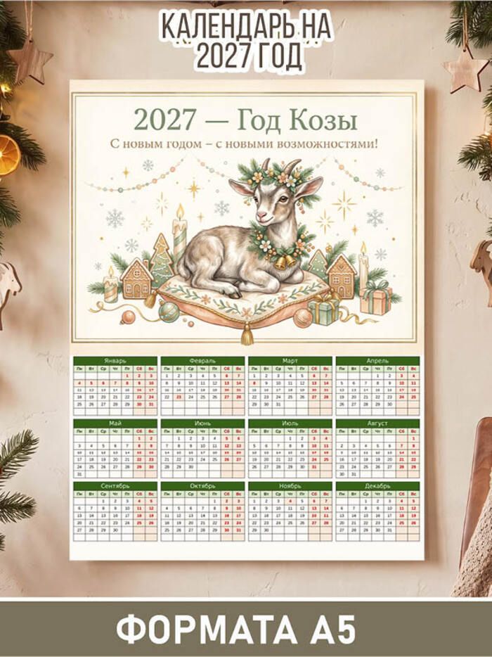 Настенный календарь на 2027 год формата А5