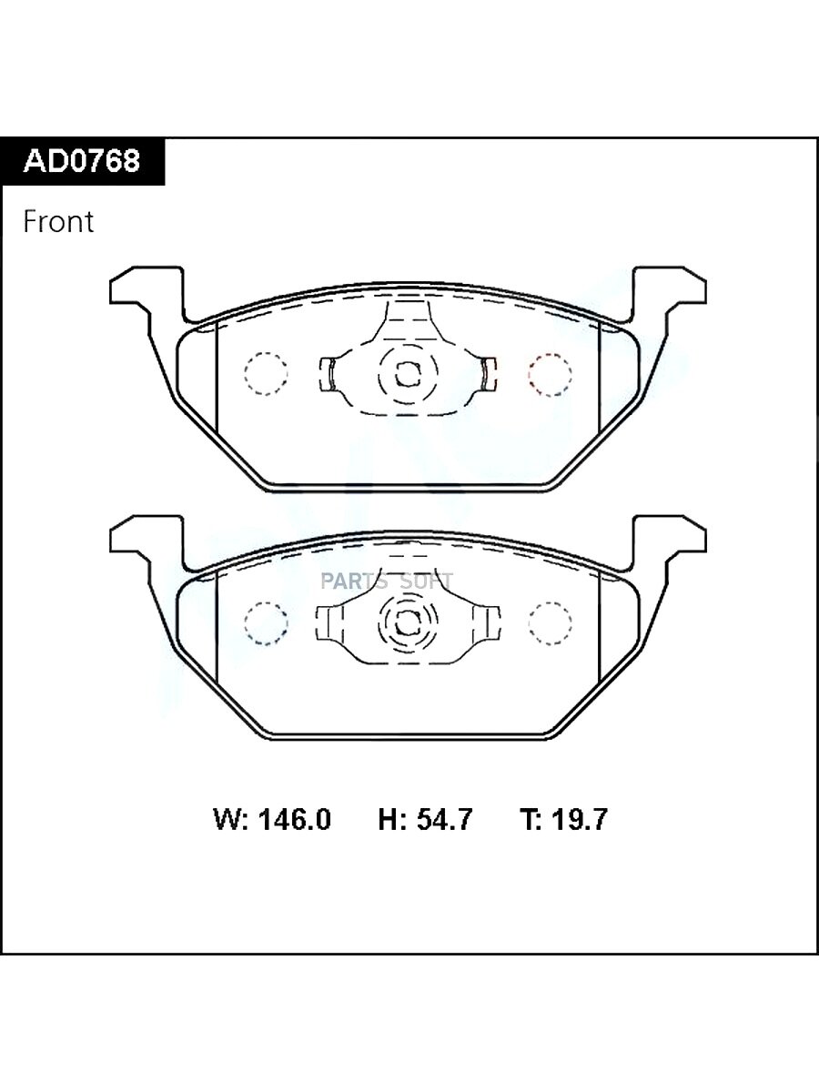 ADVICS AD0768 Дисковые тормозные колодки ADVICS (еврокерамика) передние арт. продавца ADVICSAD0768