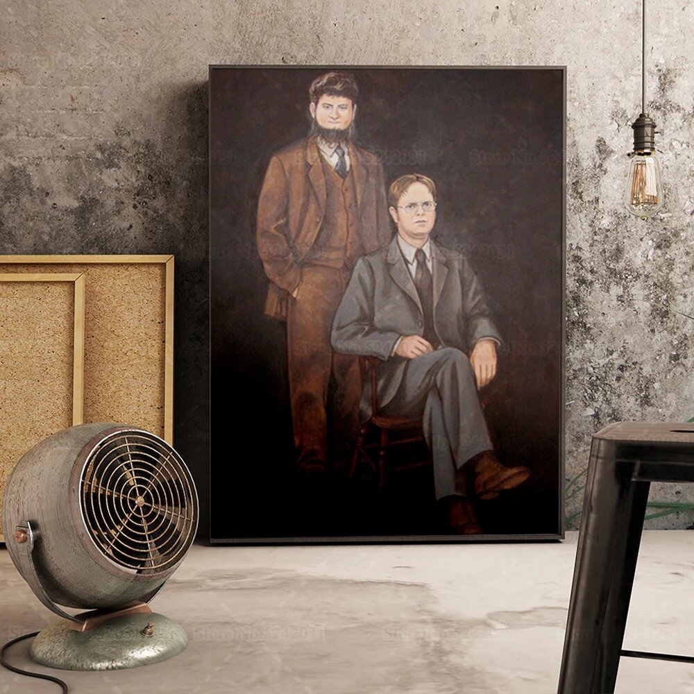 Портрет Дуайта и Мозе Шрутов, DUNDER MIFFLIN, канвас 15x20cm Unframed