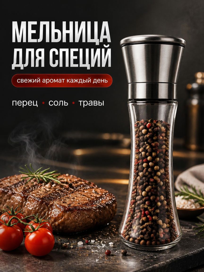 Мельница для специй, высота 19 см, 1 шт