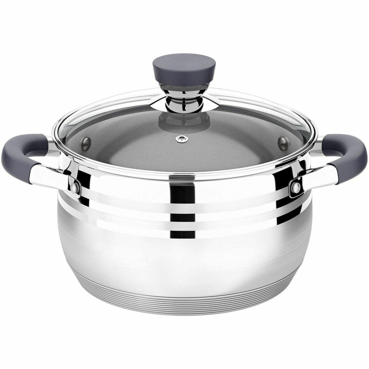 Кастрюля LARA (нерж) MERCURY 20см, 3.9л, индукц. дно, жароп. крышка LR02-472 (2098267)