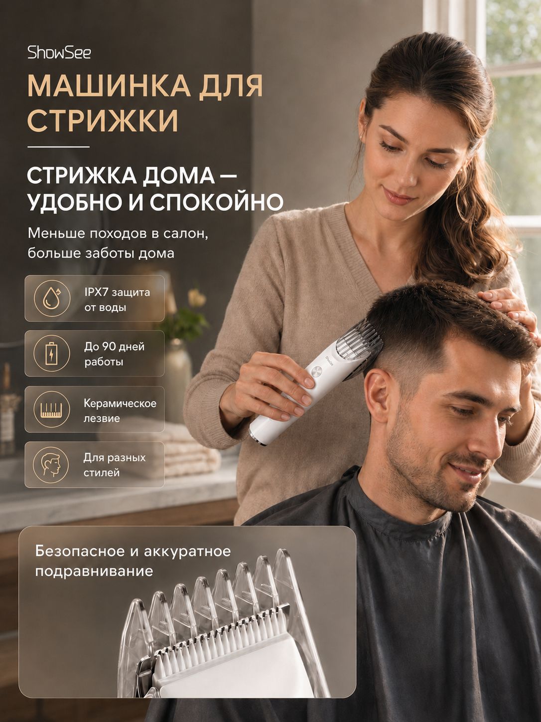 ShowSee Машинка для стрижки C2-W, белый