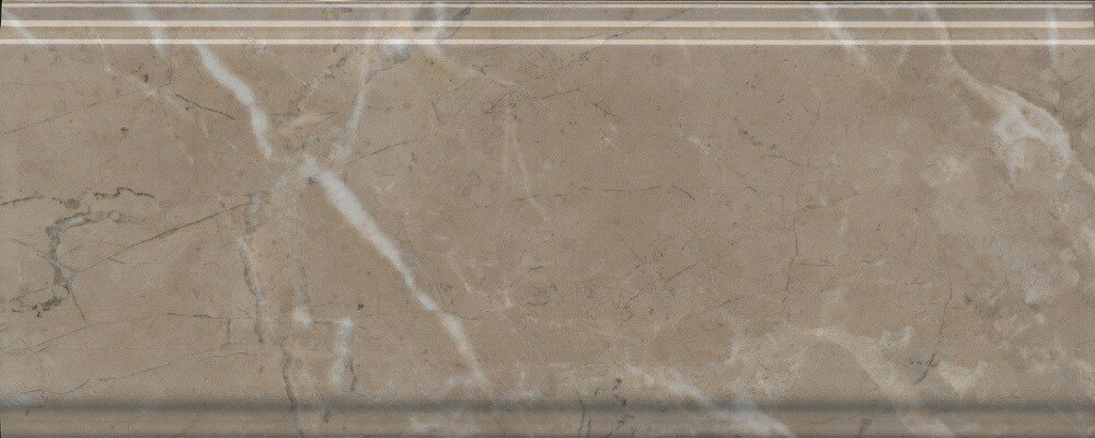 Бордюр Серенада бежевый тёмный глянцевый обрезной 30×12×1,3 — KERAMA MARAZZI, артикул BDA027R