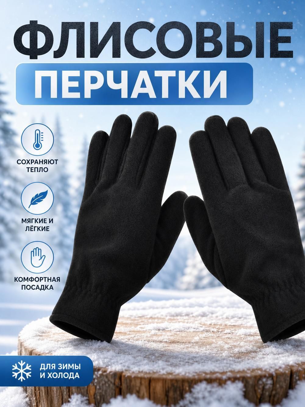 Перчатки зимние флисовые теплые мужские и женские, для велосипеда, туризма и активного отдыха, универсальный размер