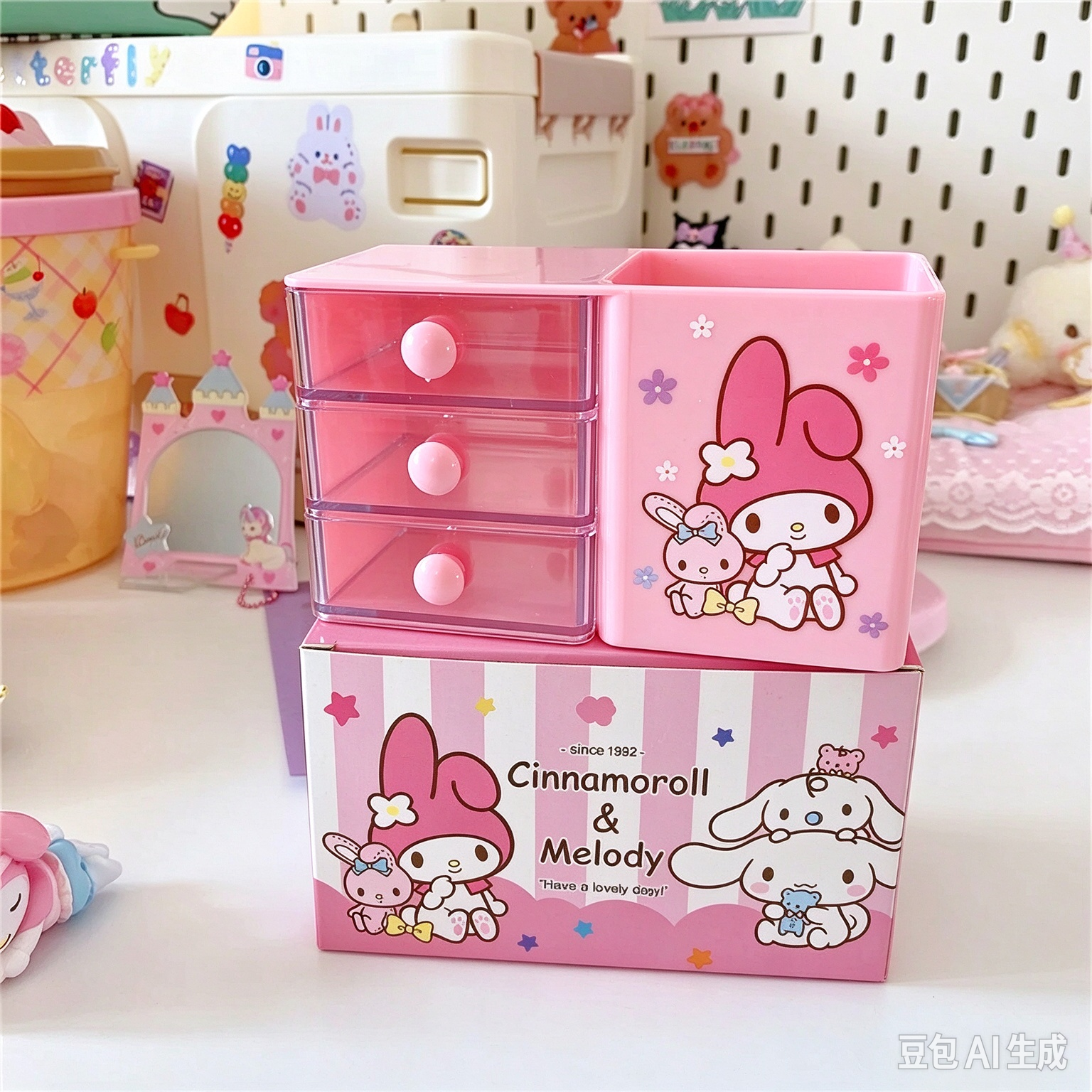 Настольный органайзер MINISO Sanrio Kuromi Cinnamoroll, Розовый