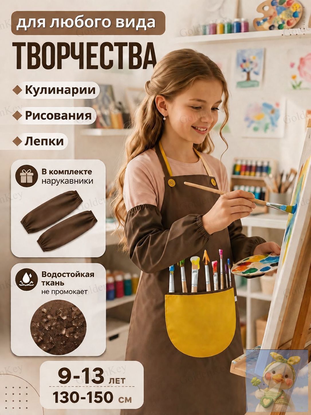 Фартук для рисования с нарукавниками
