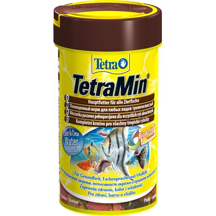 Корм TetraMin (хлопья) 100мл, универсальный корм для большинства видов рыб