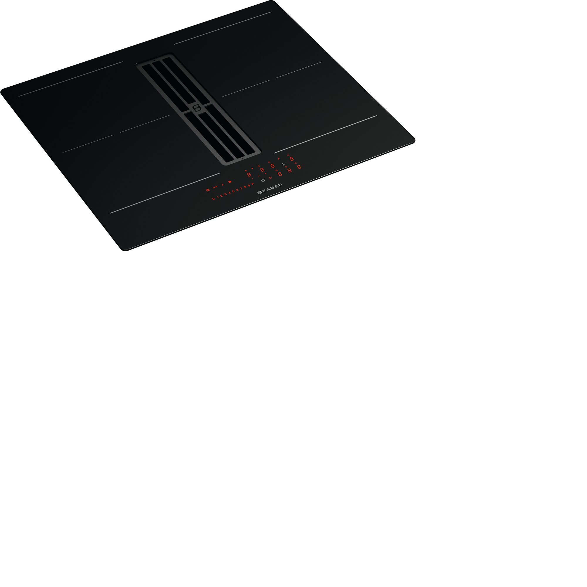 Индукционная варочная поверхность с вытяжкой GALILEO SLIM A600, черное стекло