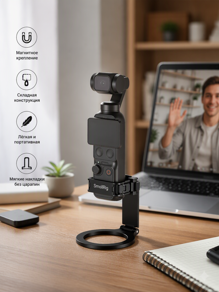 Магнитная подставка-держатель для DJI Osmo Pocket 4 и 3, складная опора для телефона