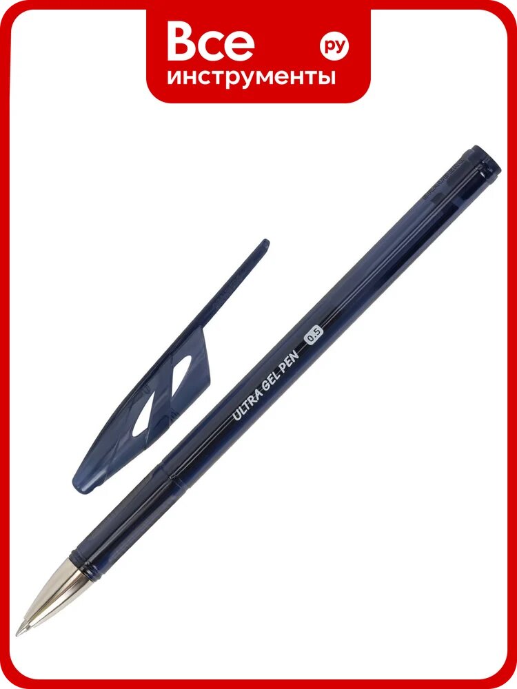 Ручка гелевая BRAUBERG ULTRA GEL NAVY BLUE, тёмно-синяя, узел 0,5 мм, линия письма 0,35 мм, комплект 12 шт, 144281