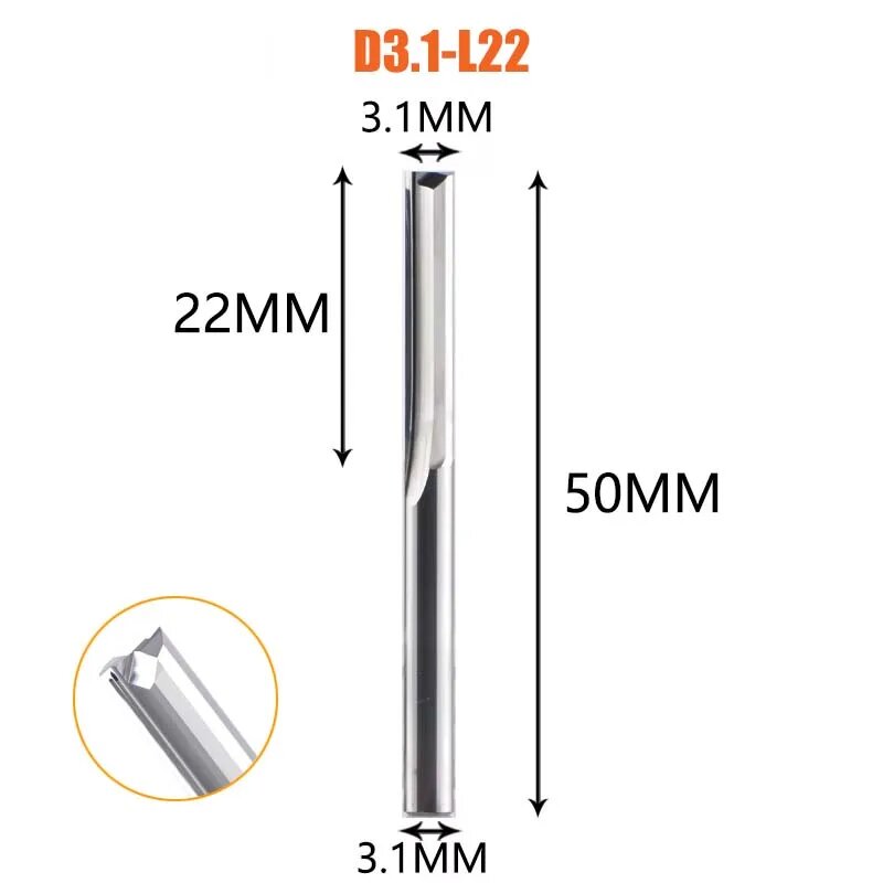Концевая фреза прямая Dreanique D3.1-L22, 50 мм