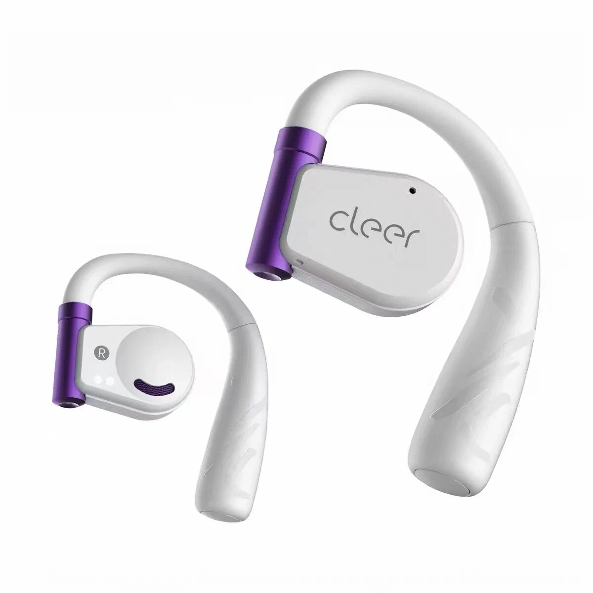 Cleer arc 2，Беспроводная гарнитура, 16,2 мм, type-c, ipx5, Bluetooth 5.3, 14 грамм, Белый/фиолетовый