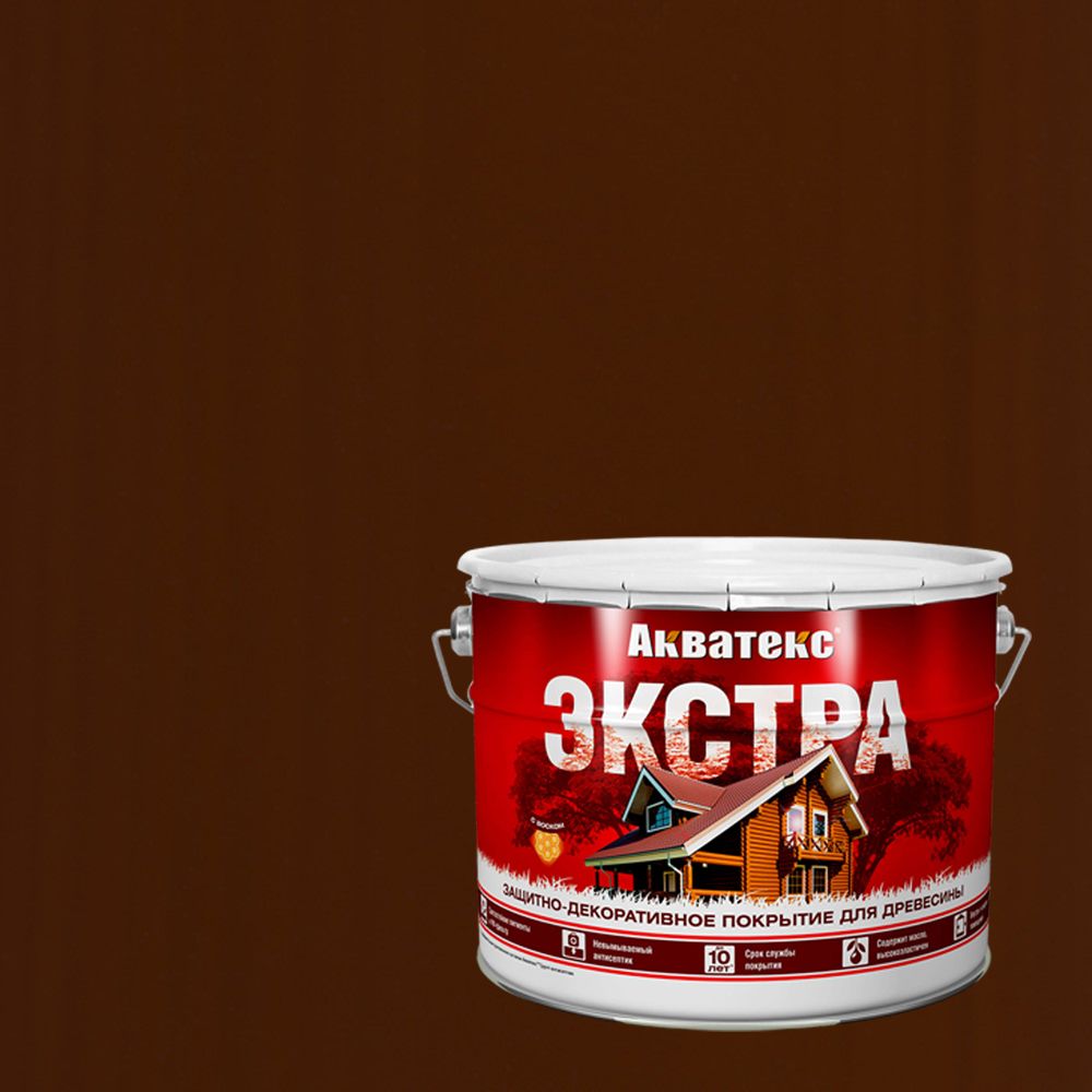 Защитно-декоративное покрытие Акватекс Экстра (9л) каштан