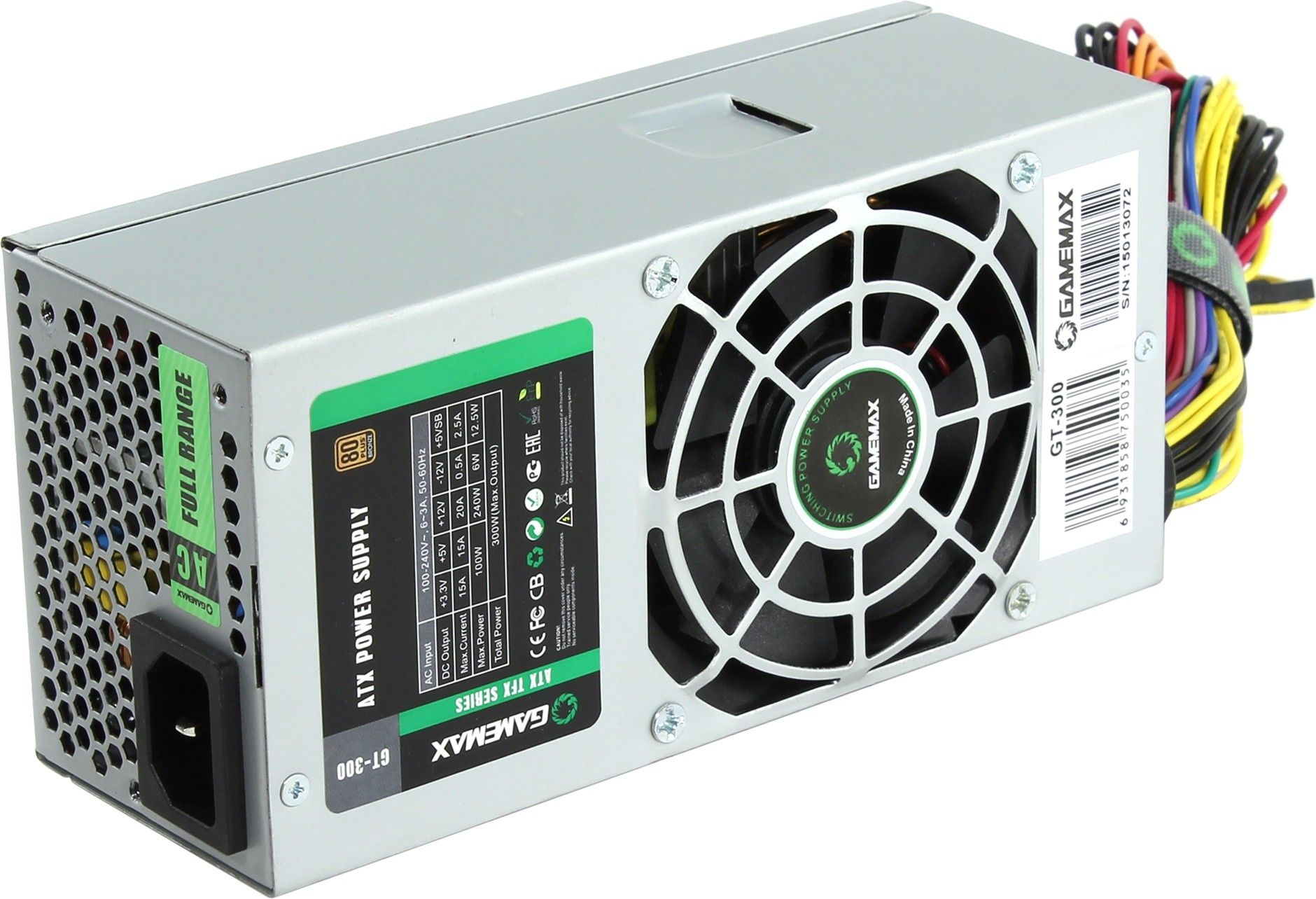 Блок питания TFX 300W GameMax GT-300 TFX-300 80+ Bronze (формат IP-S300FF7-0 GT-300 FX-300T) для корпусов типа Desktop от Inwin, Powerman, Gamemax и аналогичых