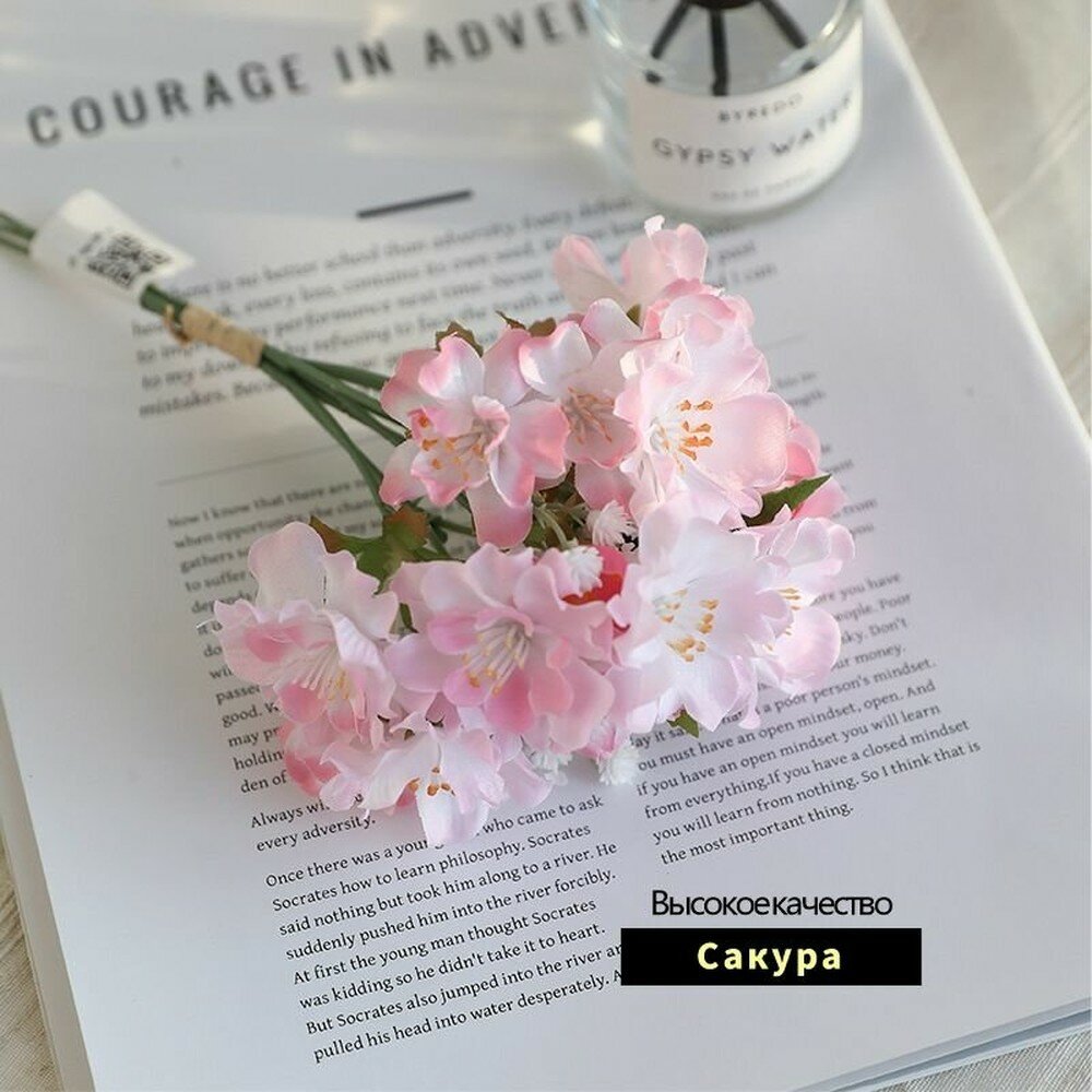 Стабилизированные цветы сакуры, 3 букета, декоративные, для интерьера и подарка