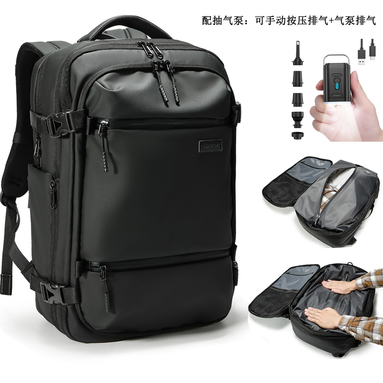 Новый мужской вакуумный компрессионный рюкзак Airback, многофункциональная дорожная сумка для ноутбука, с возможностью расширения объема