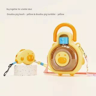 Doudou Pig Ремень 2.5 м Желтый + Переносной бутылка Желтый с ремешком