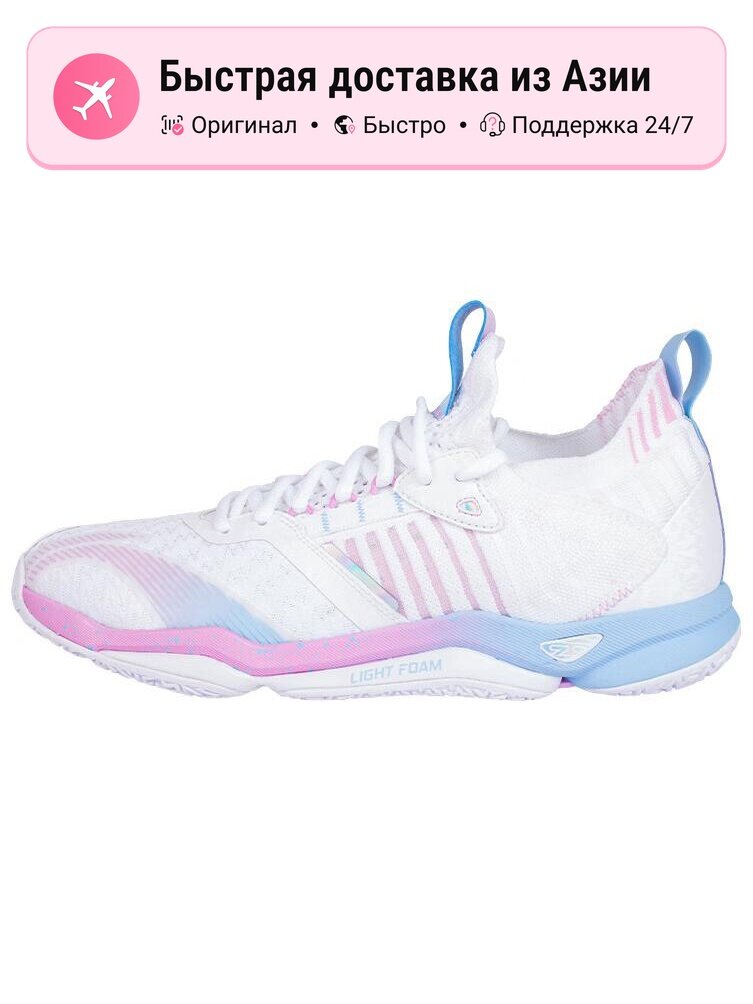 Кроссовки для бадминтона мужские Li Ning Raid, белые с розовым 37 2/3 EU