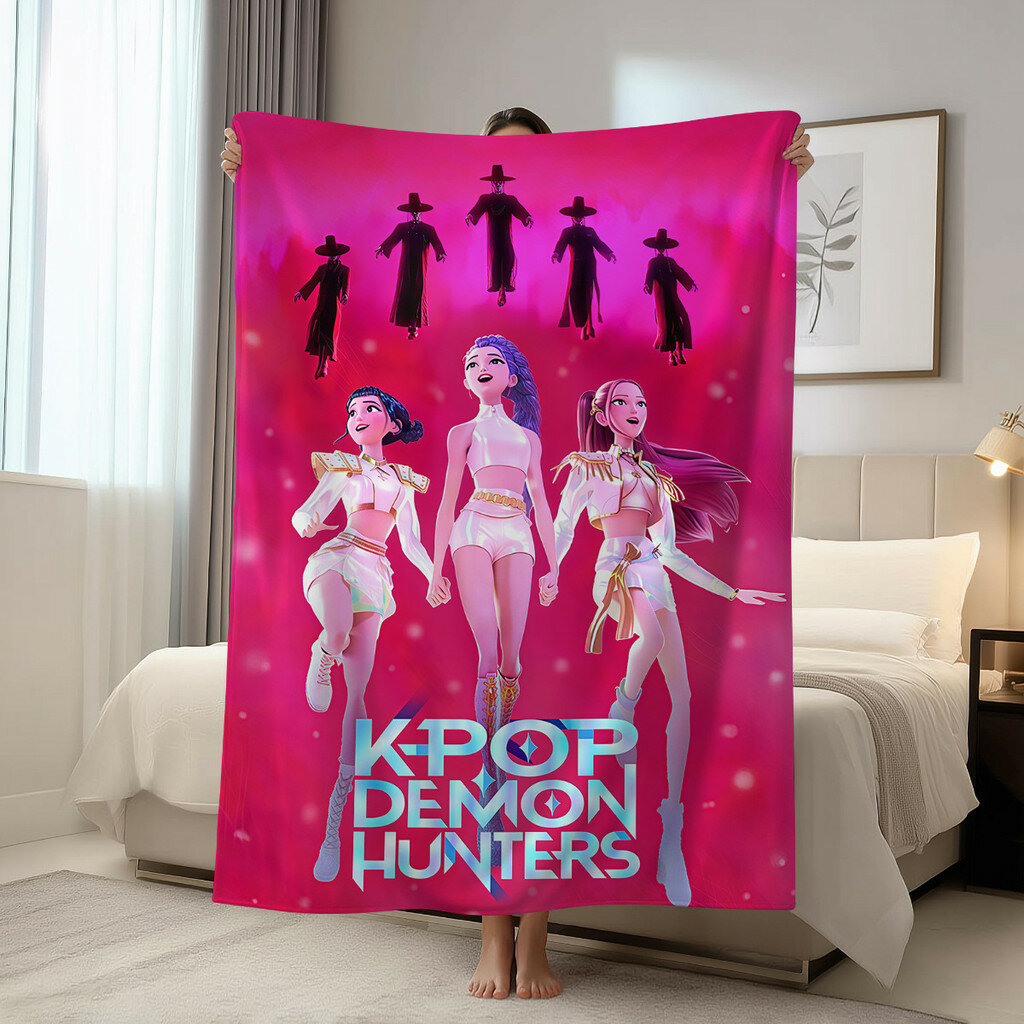 Плед флис кпоп demon hunters cartoon anime утепленный покрывало для кровати для зимы и лета стиль с 70x100 см