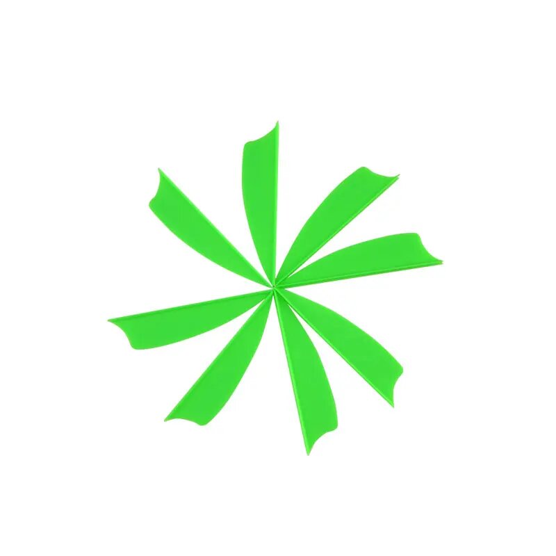 Пластиковые перья для стрел Sharrow, 1,75", 8 цветов, 100 шт Зеленый, 2. green 100pcs