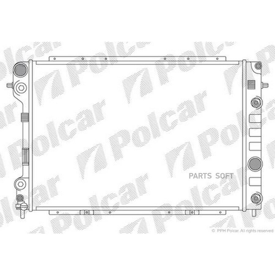 Радиатор двигателя Opel Omega B - 2,5TD АКПП* от официального дистрибьютора, POLCAR, артикул 552708A9