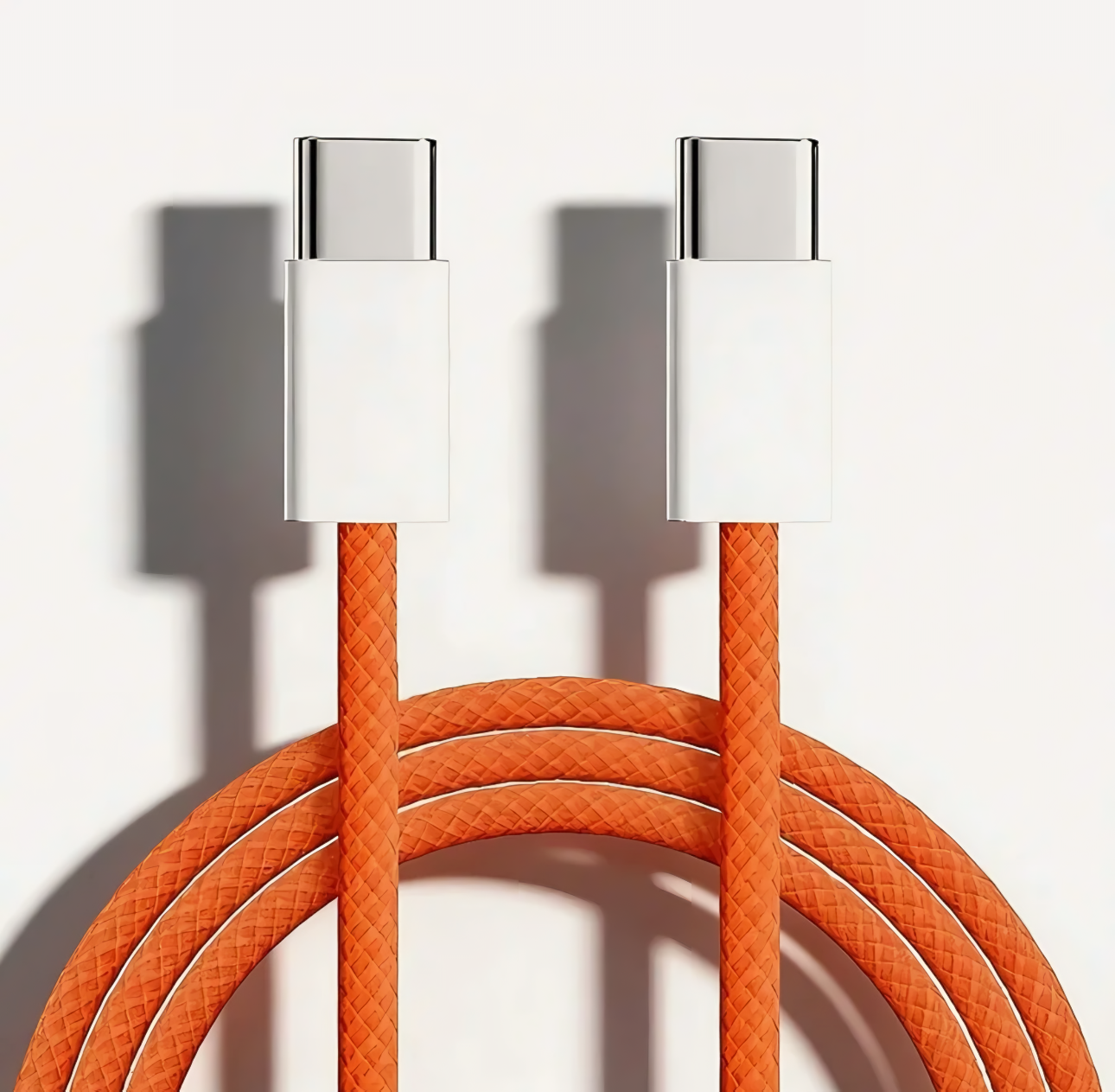 Универсальный зарядный кабель Type-С - Type-С / Плетенный / 60 W Charge Cable 17 Pro Max/ 1м/ Оранжевый