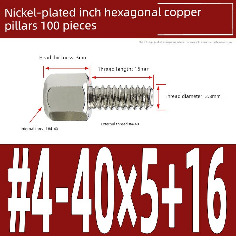 Никелевое покрытие медный винт #4-40, 21 мм длина для интерфейсов VGA RS232 DB9 DB25