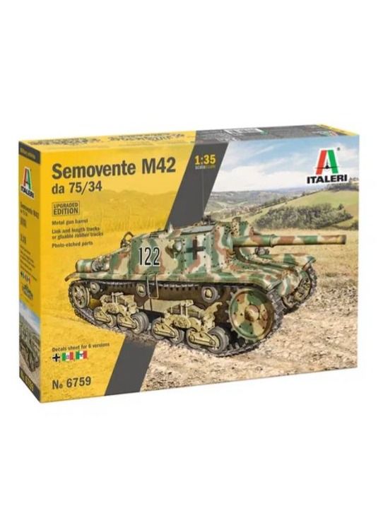 Сборная модель Самоходная установка SEMOVENTE M42 da 75/34, обновленная версия 1/35 Italeri