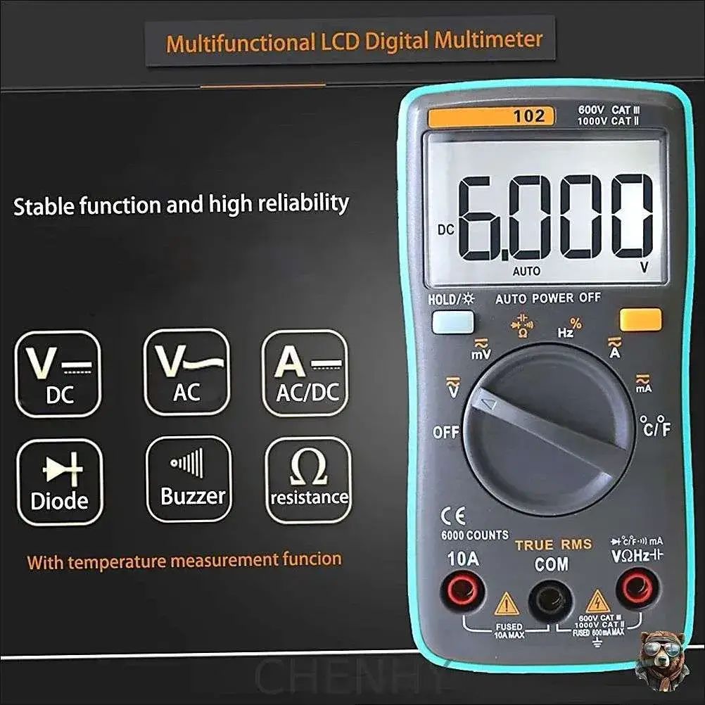 Цифровой мультиметр RICHMETERS RM102 True RMS LCD измеряет температуру мультиметр