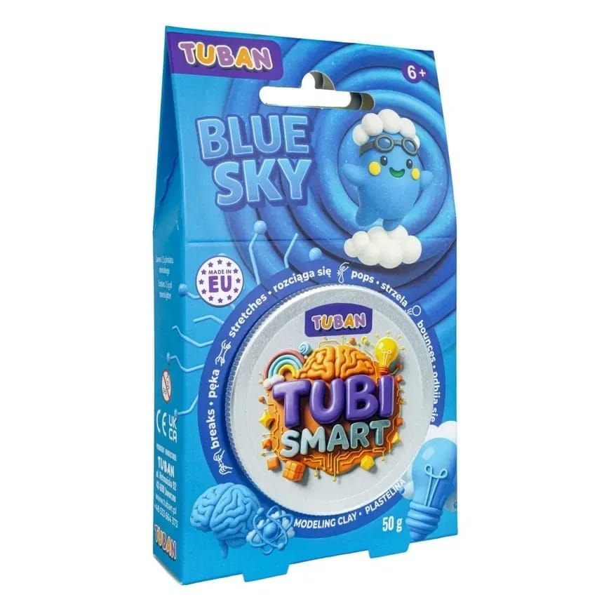 Пластилин Tuban Tubi Smart Blue Sky, синий, 50 г