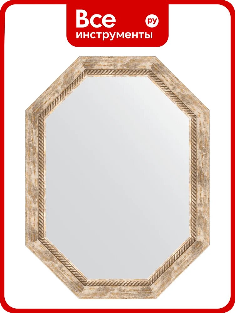 Зеркало EVOFORM в багетной раме - прованс с плетением 70 mm (63x83 cm) 7119