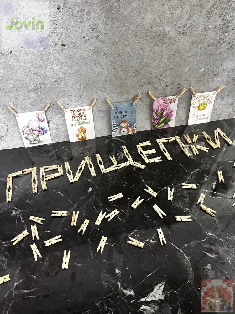 Прищепки декоративные мини деревянные, набор 2000 шт, береза, бежевые, 2,5 см — фото 1