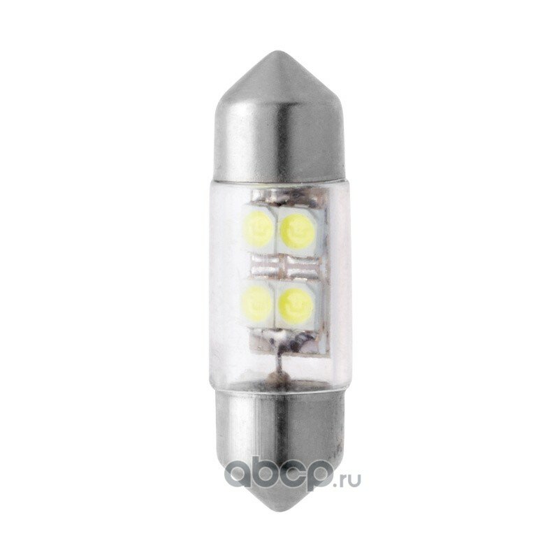 Лампа светодиодная Маяк 12T11x31-W\4SMD, C5W