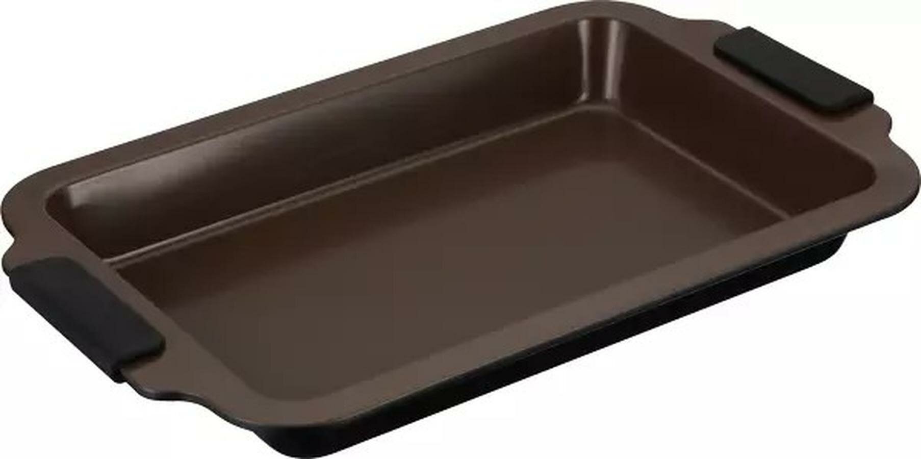 Противень 365 х 230 х 35 мм, силикон ручки , "легко коричневый" REGENT inox 64-009