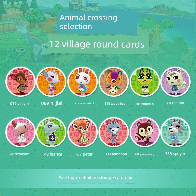 Набор из 12 карт-амибо из Animal Crossing с популярными жителями, которые могут поселиться в вашем городе