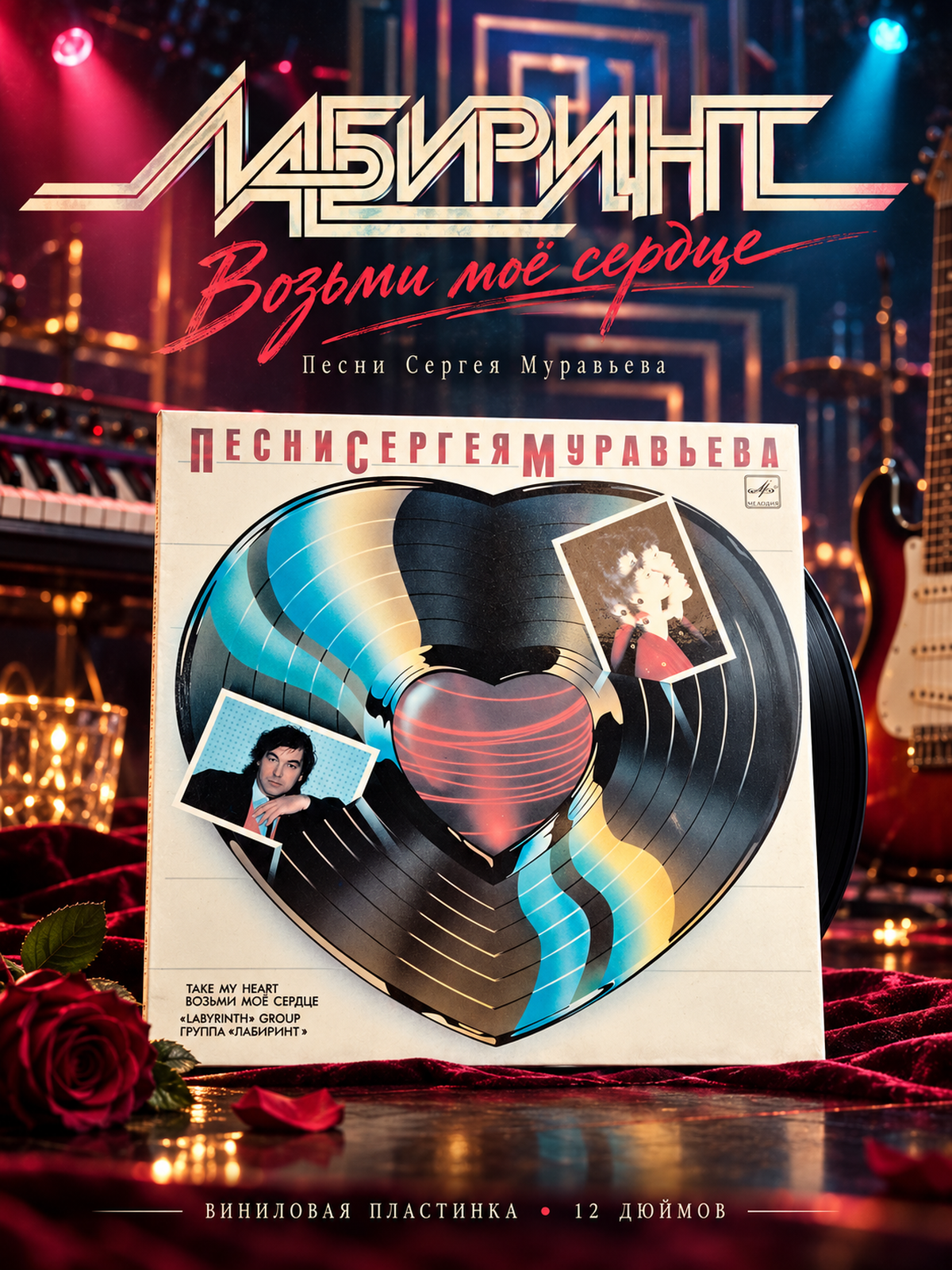 LP Песни Сергея Муравьева - Группа "Лабиринт" - Возьми мое сердце, виниловая пластинка 12 дюймов СССР 1988 год
