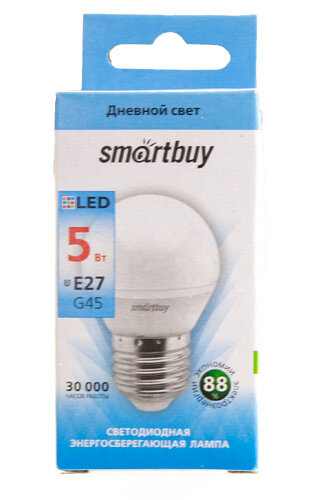 Светодиодная LED лампа Smartbuy SBL-G45-05W-40K-E27 дневной свет.