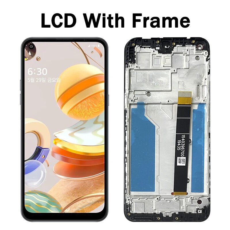 6,53 'IPS ЖК-дисплей для LG K61/Q61 LM-Q630EAW LM-Q630N ЖК-дисплей с цифровым Black With Frame
