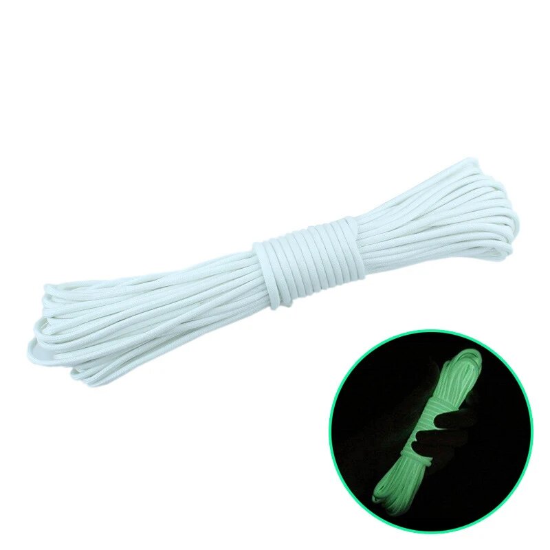 Heuluced Светящийся Паракорд 4мм 9-жильный White 3M