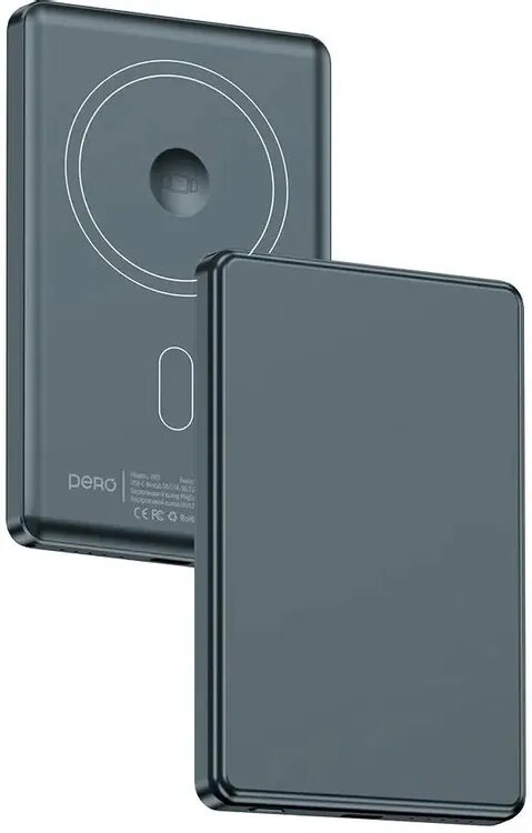 Внешний аккумулятор (Power Bank) PERO PB13GR, 5000мAч, серый