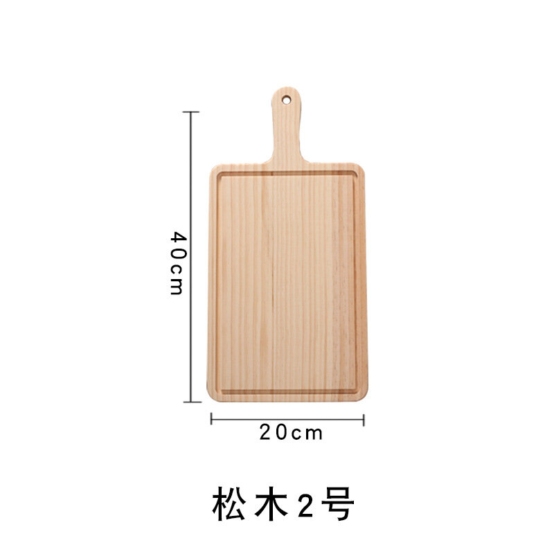 Подставка из сосны с ручкой для хлеба и пиццы - 40x20x1.6см натуральная тарелка