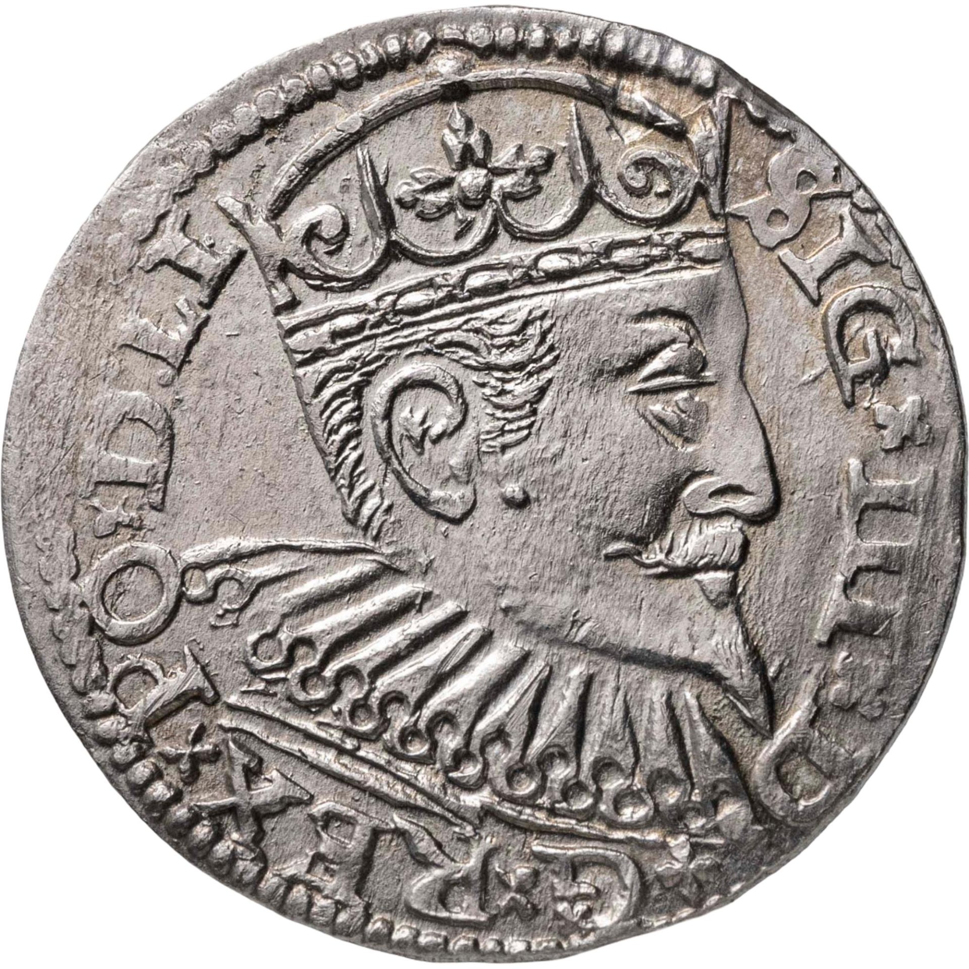 Речь Посполитая, Ливония 3 гроша 1597 Сигизмунд III, Серебро, в сохранности AU-UNC