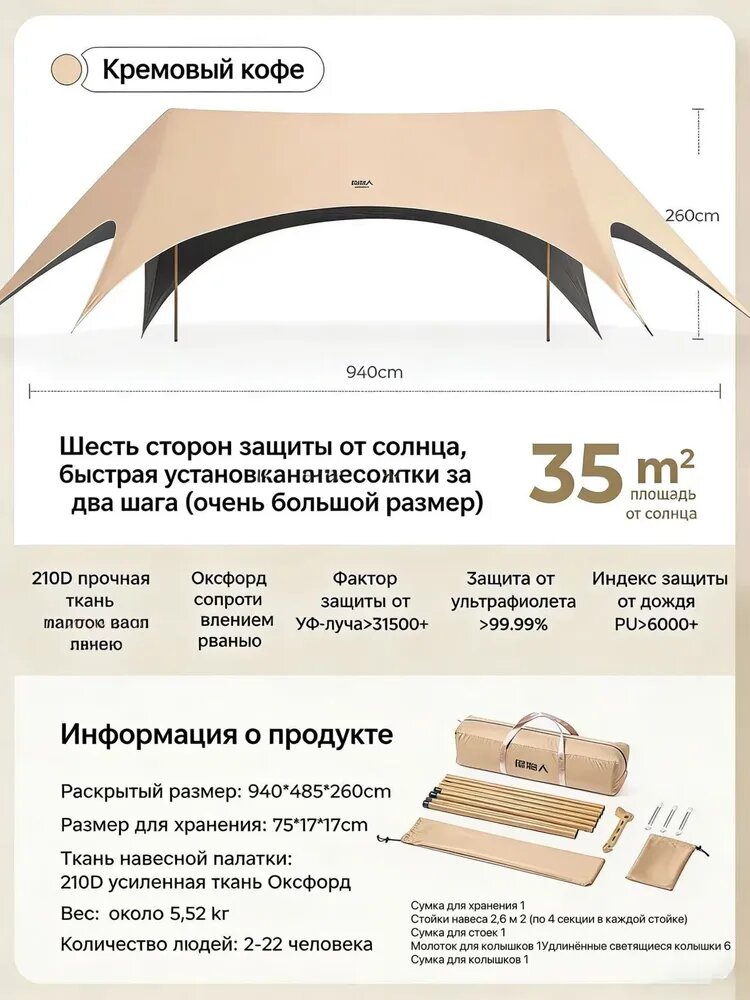 Садовый тент,485х940х260см