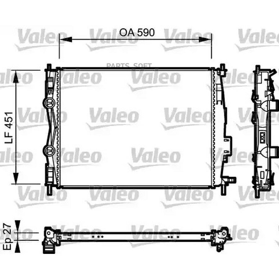 Радиатор двигателя от официального дистрибьютора, VALEO, артикул 735116