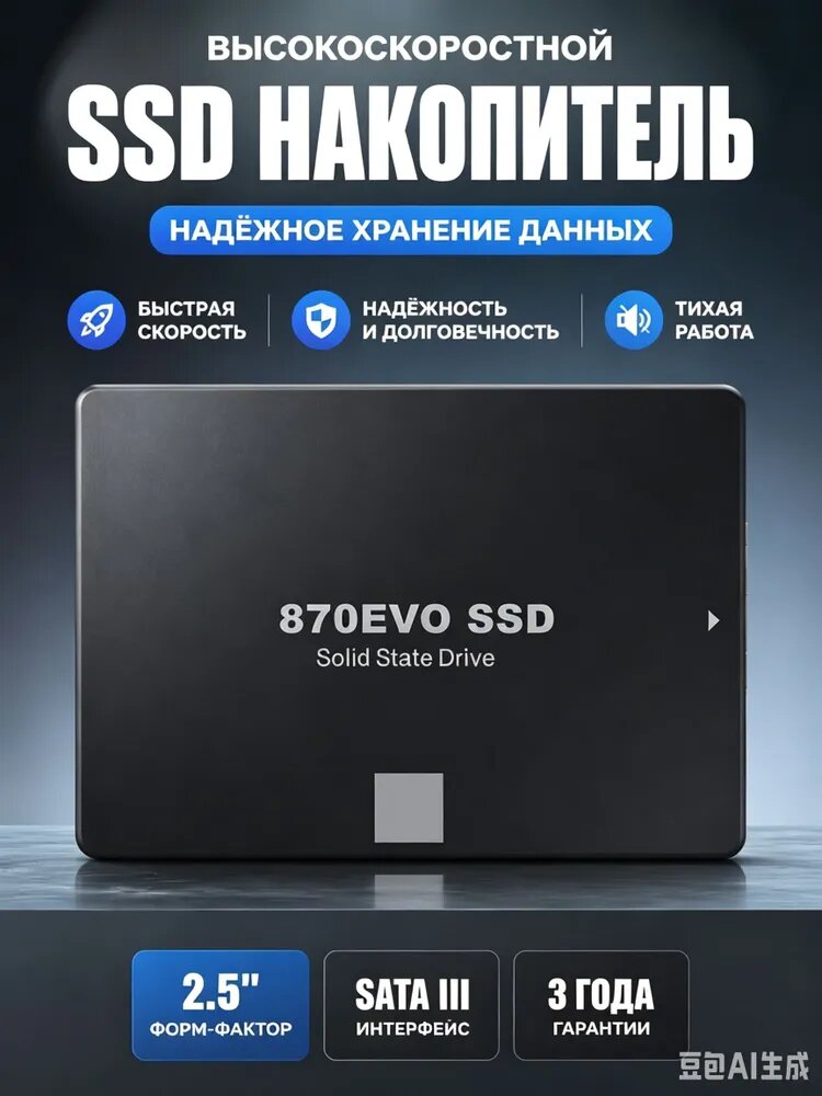 Твердотельный накопитель SSD 2TB M.2 NVMe PCIe4.0 x4 2280 для ПК ноутбук PS5 скорость чтения до 7000 МБ/с 3D NAND TLC